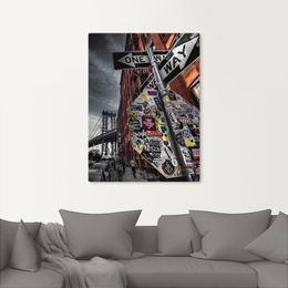 Wandbild Artland "New York Street Fotografie", grau, B:90cm H:120cm, Bilder, als Alubild, Outdoorbild, Leinwandbild, Poster in verschied. Größen