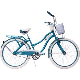 Cruiser Huffy "Huffy Deluxe Cruiser Mattes Smaragdgrün 26-Zoll" Gr. 38, blau (grün), Fahrräder, Kinder, 38cm, 26 Zoll (66,04cm) hinten: 26 Zoll (66,04cm)