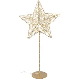 Dekostern CREATIV LIGHT "Weihnachtsstern, Weihnachtsdeko mit LED-Beleuchtung", gold (goldfarben), H:61cm Ø:30cm, Metall, Dekosterne, batteriebetrieben, 30 LED's, Höhe 61 cm, Ø 30 cm, mit Timerfunktion