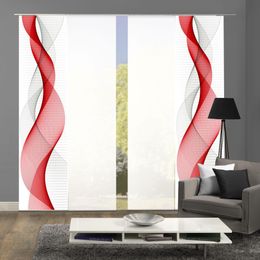 Schiebegardine Home Wohnideen "OPALIA 4ER SET" Gr. 1, rot, B:60cm H:245cm, Microfaser, Polyester, Gardinen, HxB: 245x60