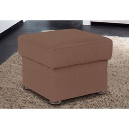 Sit & More Hocker SIT & MORE "Benson", braun, B:58cm H:45cm T:58cm, Luxus-Kunstleder;NaturLeder (der Sockel ist in passendem Kunstleder bezogen);Luxus-Microfaser Altara Nubuck, Hocker, Polsterhocker