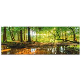 Küchenrückwand Artland "Wald mit Bach", grün, B:170cm H:60cm, Aluminium, Spritzschutzwände, Alu Spritzschutz mit Klebeband, einfache Montage