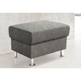 Hocker Trendmanufaktur "Rondo, Polsterhocker zur Serie, Breite 67 cm, F&uuml;&szlig;e chromfarben", beige (beige, braun), B:67cm H:46cm T:53cm, Microfaser PRIMABELLE (100% Polyester);Kunstleder SOFTLUX;Struktur (54% Polyacryl, 46% Polyester);NaturLEDER (echtes Rindsleder) im Sitz, Korpus in Kunstleder SOFTLUX, Hocker, Polsterhocker, Fu&szlig;hocker wahlweise mit Federkern, in verschiedenen Bez&uuml;gen bestellbar