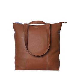 Cityrucksack vargu "Hana 1" Gr. B/H/T: 32cm x 35cm x 11cm, braun (tan), Leder, Rucksäcke, Shopper-Rucksack aus LWG zertifiziertem Leder