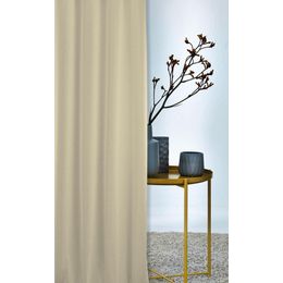 Vorhang Apelt "ALASKA" Gr. 1, beige (sand), B:140cm H:245cm, Jacquard, Baumwolle, Polyester, Gardinen, HxB: 245x140, Alaska, Ösenschal mit Metallösen