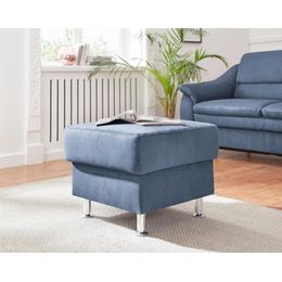 Sit & More Hocker SIT & MORE "Cardoso", blau, B:58cm H:47cm T:58cm, Luxus-Microfaser 2 (100% Polyester);Luxus-Microfaser ALTARA NUBUCK (100% Polyester);Luxus-Microfaser 1 (100% Polyester), Hocker, Hocker