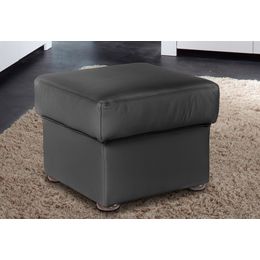 Sit & More Hocker SIT & MORE "Benson", schwarz, B:58cm H:45cm T:58cm, Luxus-Kunstleder;NaturLeder (der Sockel ist in passendem Kunstleder bezogen);Luxus-Microfaser Altara Nubuck, Hocker, Polsterhocker