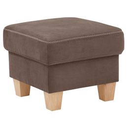 Hocker Home Affaire "Soleo" Gr. B/H/T: 60cm x 47cm x 60cm, Luxus-Microfaser ALTARA NUBUCK, braun (schoko) Sitzhocker Hocker passend zum "Solea"-Ecksofa