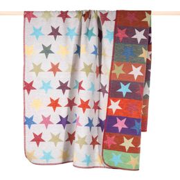 Wohndecke Pad "STARS", bunt (multi), B:150cm L:200cm, Mischgewebe, Wohndecken, Made in Europe