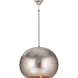 Hängeleuchte Kayoom "Fabricia" Lampen Gr. Ø 47cm H: 35cm, grau (nickelfarben) Designlampe Metall-Hängeleuchte im Industrial-Style, handgefertigt in Glockenform