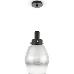 Pendelleuchte Paco Home "DORA" Lampen Gr. Ø 14cm H: 25,4cm, schwarz Hängelampe Pendelleuche Glas Esstisch Industriell Vintage E27 Modern