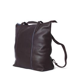 Cityrucksack vargu "Hana 1", Gr. B/H/T: 32cm x 35cm x 11cm, rot (burgundy), Leder, casual, Rucksäcke, Shopper-Rucksack aus LWG zertifiziertem Leder