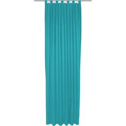 Vorhang WIRTH "Dim out" Gardinen Gr. 325cm, Schlaufen, 142cm, blau (türkis) nach Maß