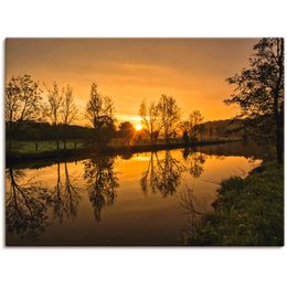 Leinwandbild Artland "goldener Morgen", gold (goldfarben), B:120cm H:90cm, Canvas, Leinwand, Bilder, auf Keilrahmen gespannt