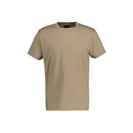 T-Shirt Gant "T-Shirt REG TONAL SHIELD T-SHIRT 1er Pack" Gr. M, beige, Herren, Obermaterial: 100% Baumwolle CO., Shirts