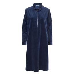 Blusenkleid Fransa "Blusenkleid FRMita" Gr. L, blau (peacoat), Damen, Obermaterial: 98% Baumwolle CO. 2% Elasthan EL., unifarben, Kleider