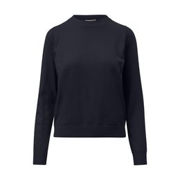 Strickpullover s.Oliver, Damen, Gr. 40, blau (navy), Obermaterial: 72% Viskose, 28% Polyester, unifarben, casual, regular fit taillenbedeckt, ohne Ausschnitt, Langarm Rippbündchen, Pullover, mit Stehkragen