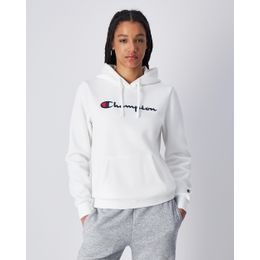 Kapuzensweatshirt Champion "Hooded Sweatshirt", Damen, Gr. L (42/44), weiß (wht), Sweatware, Obermaterial: 70% Baumwolle, 30% Polyester, unifarben, sportlich, Sweatshirts