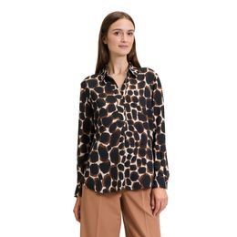 Longbluse Betty Barclay "Betty Barclay Longbluse langarm" Gr. 38, schwarz (schwarz, beige), Damen, Obermaterial: 100% Viskose., Blusen