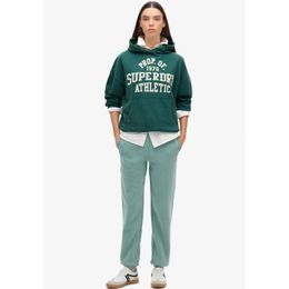 Jogginghose Superdry "SU-ESSENTIAL LOGO CUFF JOGGER" Gr. L, N-Gr, blau (oil blau), Damen, Obermaterial: 75% Baumwolle, 25% Polyester, unifarben, Hosen