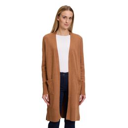 Strickjacke Betty Barclay "Betty Barclay Longstrickjacke mit aufgesetzten Taschen" Gr. 36, braun (walnut melange), Damen, Strick, Obermaterial: 50% Viskose, 27% Polyamid, 23% Polyester., Strickjacken, Material