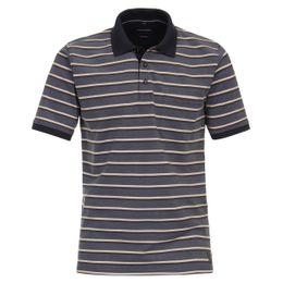 Poloshirt Casamoda "Casamoda Polo-Shirt gestreift", Herren, Gr. 4XL, blau (graues dunkelblau), 50% Baumwolle, 50% Polyester, Shirts