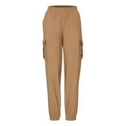 Cargohose Fransa "Cargohose FRKrista", Damen, Gr. L, N-Gr, braun (tiger's eye), Obermaterial: 80% Viskose LENZING ECOVERO CV LenzEcov. 20% Polyester PES., casual, regular fit lang, Hosen