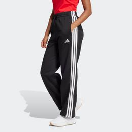 Sporthose adidas Sportswear "W 3S FL OH PT", Damen, Gr. XS, N-Gr, schwarz-weiß (schwarz, weiß), Obermaterial: 55% Baumwolle, 36% Polyester, 9% Viskose, sportlich, Hosen