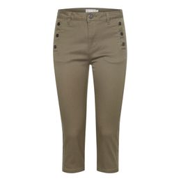 Stoffhose Fransa "Hose FRVomax", Damen, Gr. 38, N-Gr, grün (dusty olive), Obermaterial: 68% Baumwolle CO. 20% Polyester PES. 10% Viskose LENZING ECOVERO CV LenzEcov. 2% Elasthan EL., casual, slim fit 3/4-Länge, Hosen