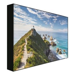 Bilderwelten Akustik-Wechselbild Nugget Point Leuchtturm und Meer Neuseeland