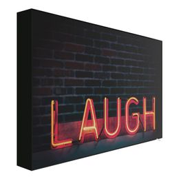 Bilderwelten Akustik-Wechselbild Laugh - Neonsign