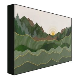 Bilderwelten Akustik-Wechselbild Grafische Landschaft mit Sonne