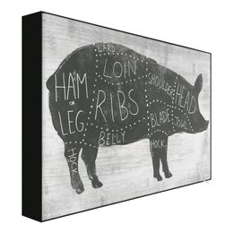Bilderwelten Akustik-Wechselbild Metzger Schautafel - Schwein