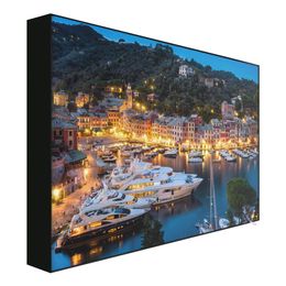 Bilderwelten Akustik-Wechselbild Nacht im Hafen von Portofino