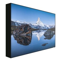 Bilderwelten Akustik-Wechselbild Stellisee vor dem Matterhorn
