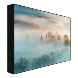 Bilderwelten Akustik-Wechselbild Nebel bei Sonnenaufgang