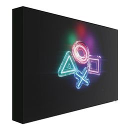 Bilderwelten Akustik-Wechselbild Neon Kreis Quadrat Dreieck X