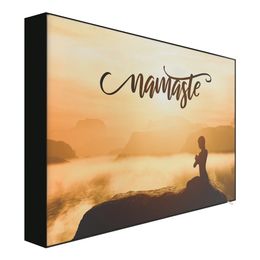 Bilderwelten Akustik-Wechselbild Namaste Sonnenaufgang im Gebirge