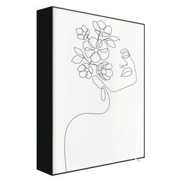 Bilderwelten Akustik-Wechselbild Line Art - Dreamy Girl Blossom