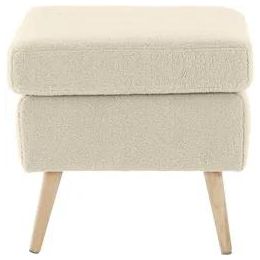 Guido Maria Kretschmer Home & Living Hocker GUIDO MARIA KRETSCHMER HOME & LIVING "Salla" Gr. B/H/T: 58cm x 49cm x 58cm, Fellimitat, beige (creme) Fußhocker Sitzhocker Hocker Bezug auch in Luxus-Microfaser Teddyfelloptik