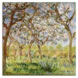 Wandbild Artland "Frühling in Giverny.", grün, B:100cm H:100cm, Canvas, Leinwand, Bilder, als Leinwandbild, Poster in verschied. Größen