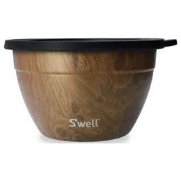 S'well Salatschüssel S'WELL "S'well Onyx Salad Bowl Kit, 1.9L" Schüsseln Gr. B/H: 21cm x 12cm, braun (teakholz) Therma-S'well-Technologie, vakuumisolierten Außenschale