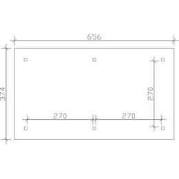 Skan Holz Pavillon Orleans Eiche Hell Holzpavillon, 374x656 cm