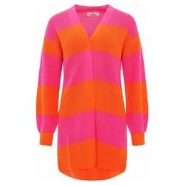 Cardigan Zwillingsherz ""Katja"" bunt (pink orange) Damen Strickjacken mit Wollanteil