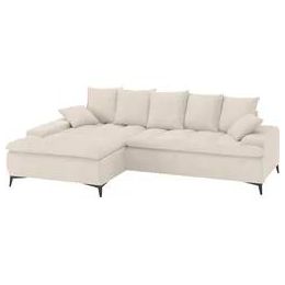 Ecksofa Inosign "Haiti III, L-Form" Sofas Gr. B/H/T: 280cm x 87cm x 180cm, Cord, mega-Recamiere links, beige (stripes 8622 natur) Mit Kaltschaum, bis 140 kg belastbar