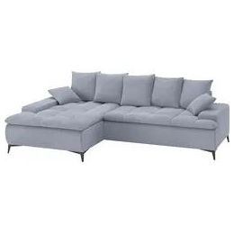 Ecksofa Inosign "Haiti III, L-Form" Sofas Gr. B/H/T: 280cm x 87cm x 180cm, Microfaser, mega-Recamiere links, blau (memphis 1676 grau) Mit Kaltschaum, bis 140 kg belastbar