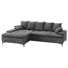 Ecksofa Inosign "Haiti III, L-Form" Sofas Gr. B/H/T: 280cm x 87cm x 180cm, Microfaser, mega-Recamiere links, schwarz (memphis 17 schwarz) Mit Kaltschaum, bis 140 kg belastbar