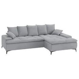 Ecksofa Inosign "Haiti III, L-Form" Sofas Gr. B/H/T: 280cm x 87cm x 180cm, Microfaser, mega-Recamiere rechts, grau (memphis 45 grau) Mit Kaltschaum, bis 140 kg belastbar