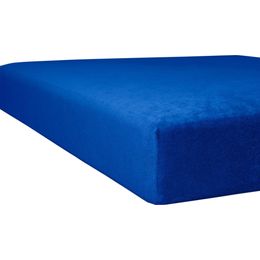 Massageliegenbezug kneer "Flausch-Frottee" Laken Gr. B/L: 75-85cm x 190-200cm, Frottee, 75-85x190-200cm 8cm, blau (kobalt) mit Nasenschlitz