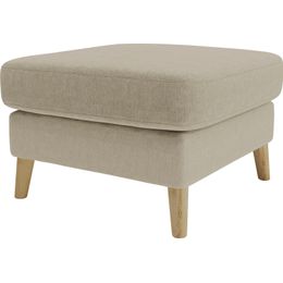 Polsterhocker Home Affaire "MARSEILLE", braun (cappuccino), B:70cm H:47cm T:70cm, 85% Polypropylene, 15% Polyester, Hocker, Massivholzbeine aus Eiche, In verschieden Bezügen und Farbvarianten